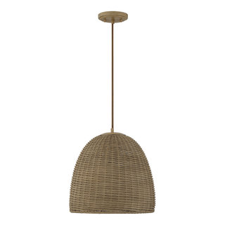 1-Light Pendant, Natural Wicker - Tropical - Pendant Lighting - by ...