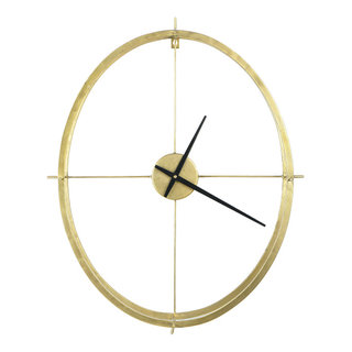 Double Frame Round Clock, Gold - Contemporary - Wall Clocks - by ...