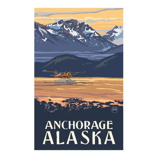 by Artist Paul A. Lanquist Anchorage Alaska Plane Art Print, 30"x45 ...