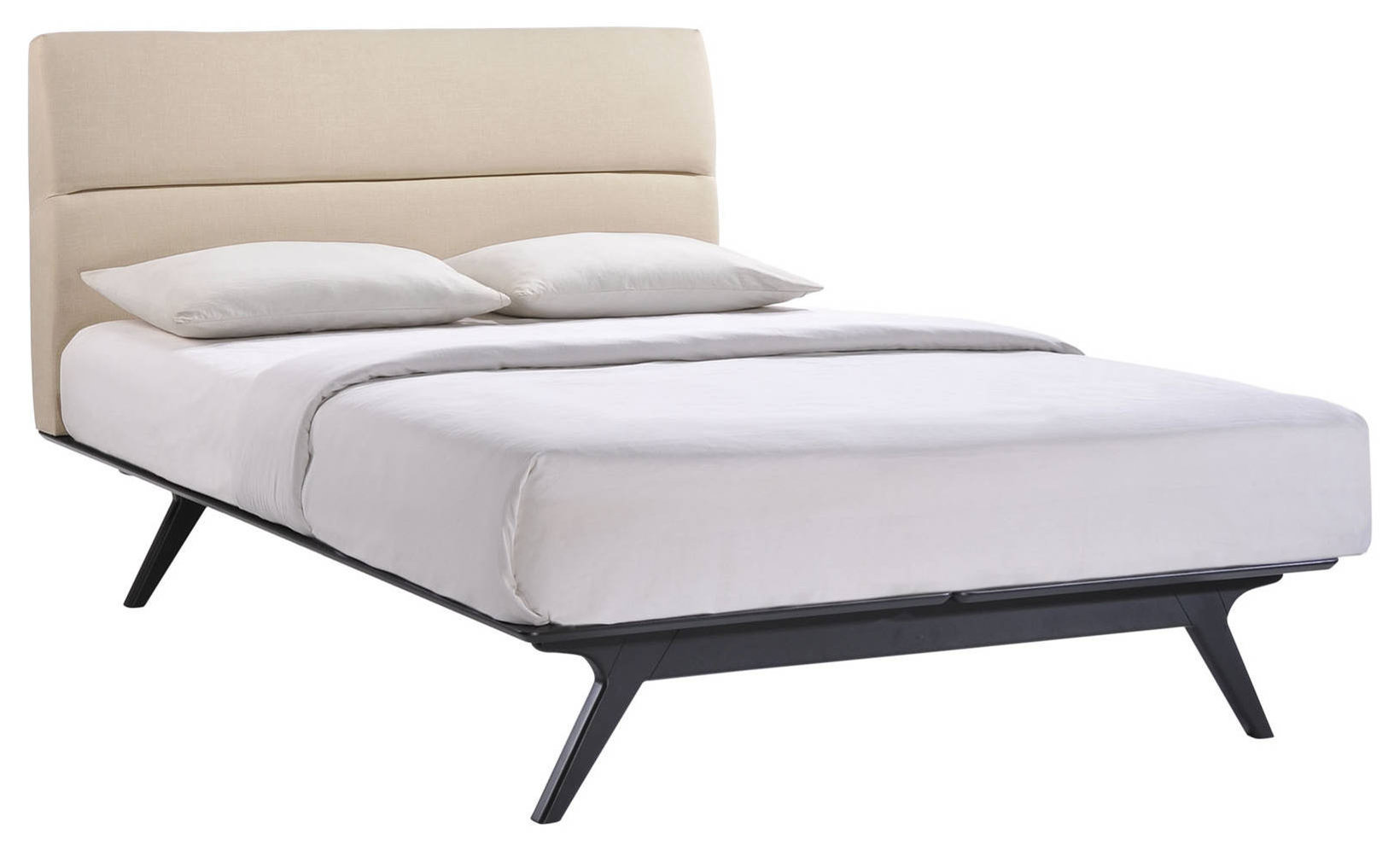 Addison Queen Bed in Black Beige - Midcentury - Platform Beds - by ...