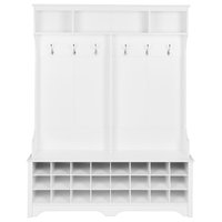 Prepac 60" Hall Tree with 24 Cubbies in Drifted Gray - Transitional ...