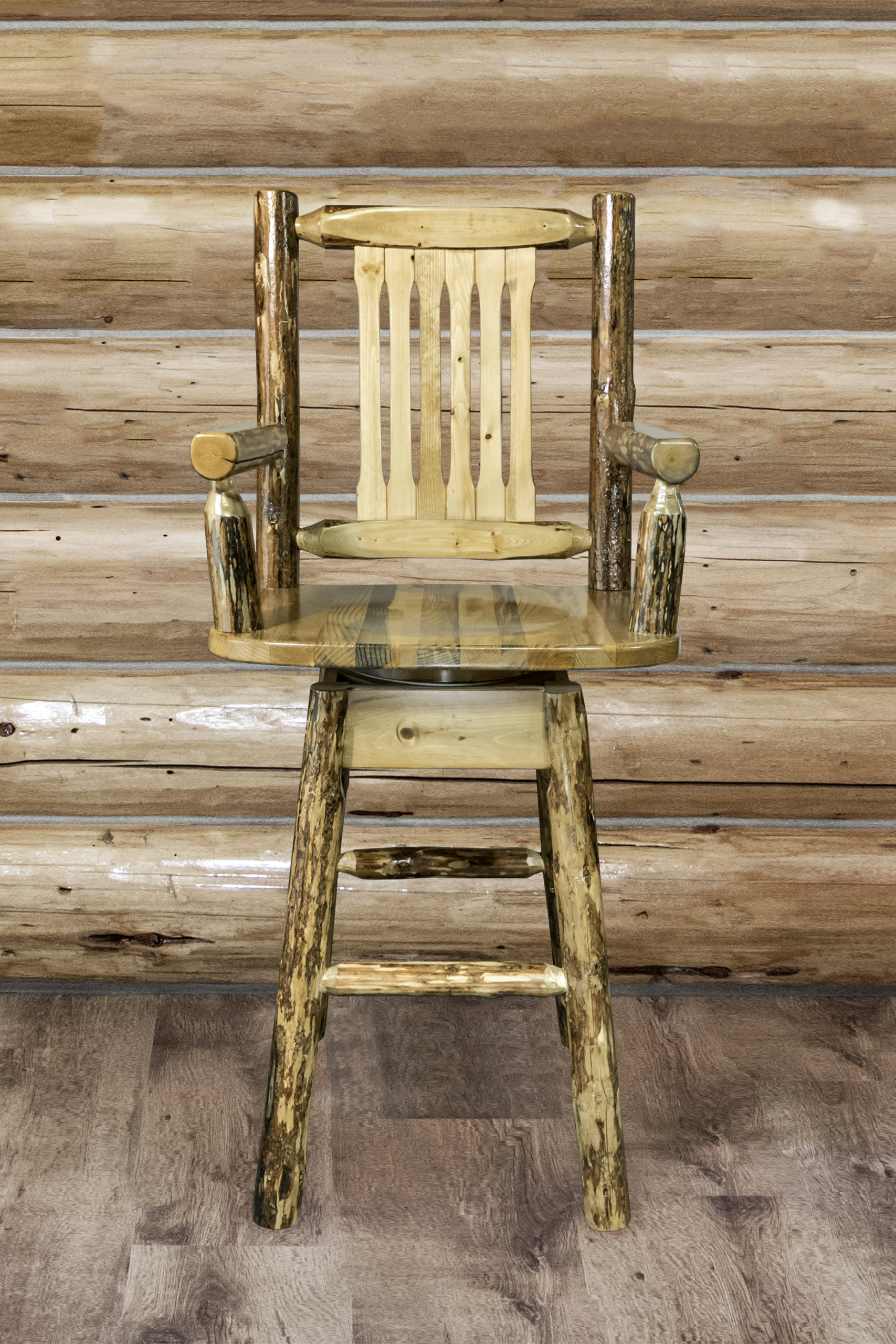 Glacier Country Collection Captain's Bar Stool With Back and Swivel ...