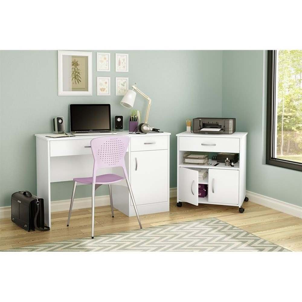 South Shore Axess Printer Cart in Pure White - Contemporary - Office ...