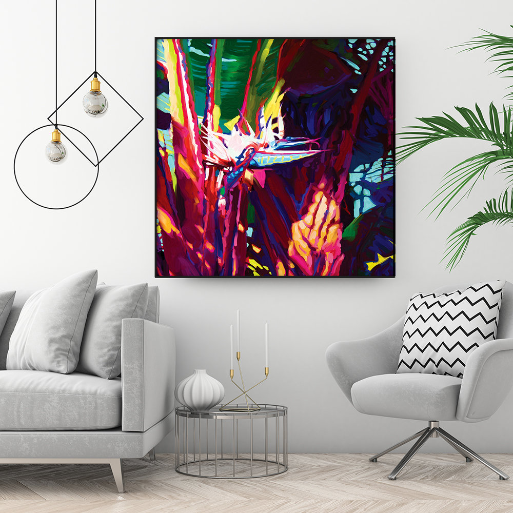 "Palm Impressions " Art block Framed Canvas, 20"x20" - Tropical ...