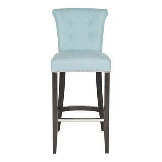 Ellie Bar Stool, Sky Blue Set of 2 - Transitional - Bar Stools And ...