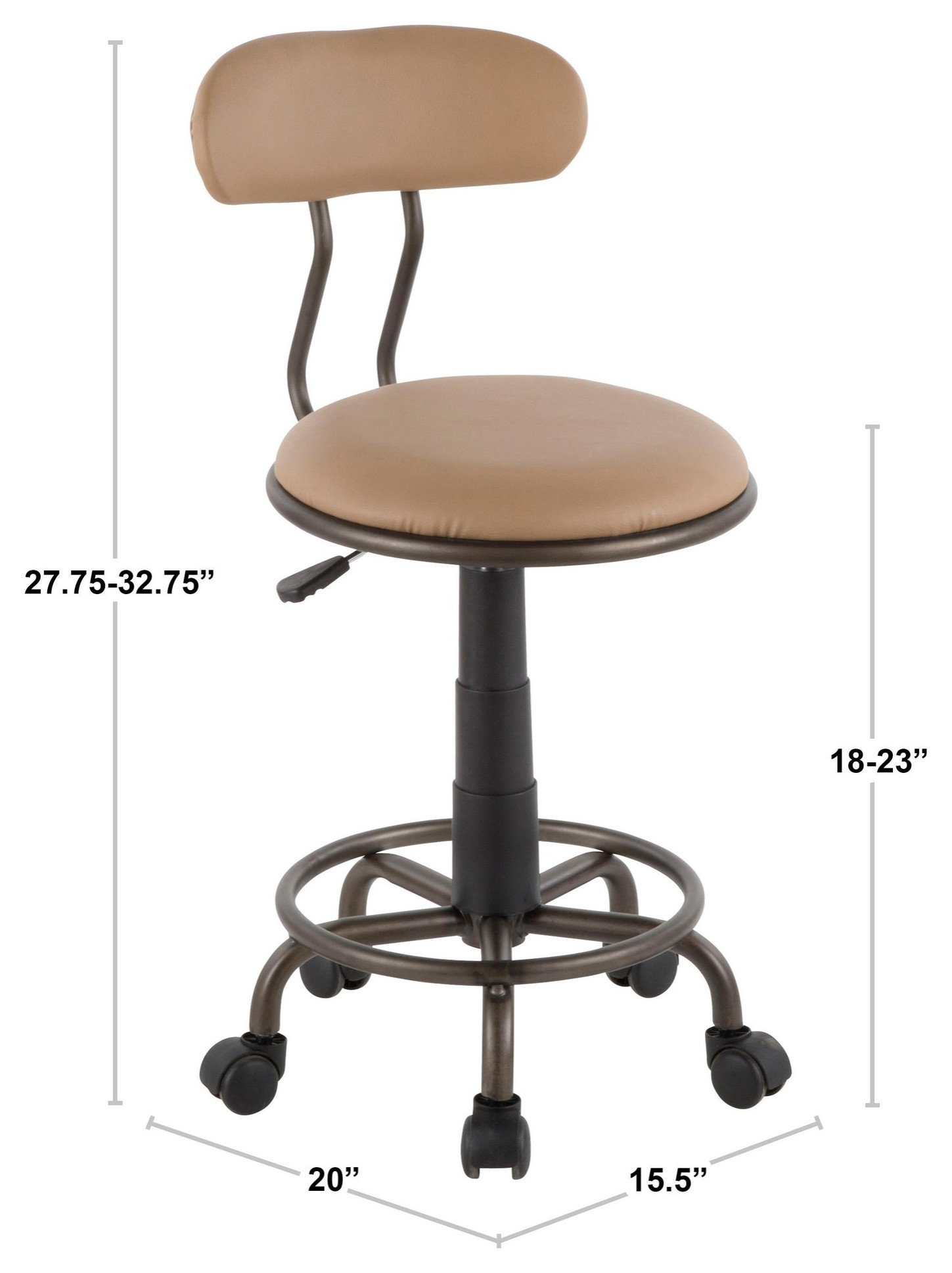 Dakota Desk, Bookcase, Swift Task Chair Set, Black/Brown/Antique/Camel ...