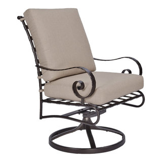 Classico Club Dining Swivel Rocker Arm Chair - Mediterranean - Outdoor ...