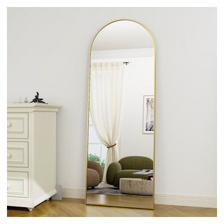 Easly 17x58 Arched Aluminum Framed Full Length Mirror Standing Floor ...