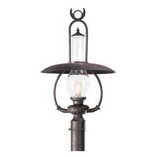 La Grange, Outdoor Post Lantern, Old Bronze Finish, Clear Seeded Glass ...