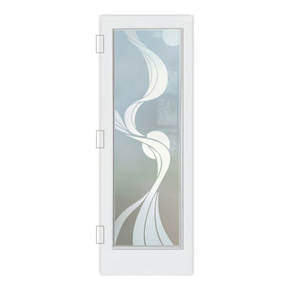 Front Doors - Ribbon Reflection Moons Frosted Glass Design - 30" x 80 ...