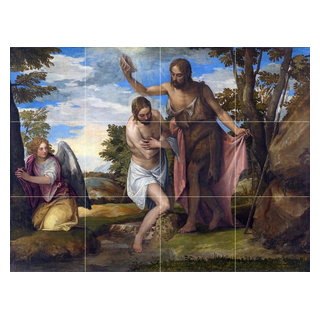 Tile Mural, Wall Backsplash the Baptism of Christ, 6" Ceramic, Matte ...