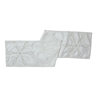 Vickerman Beaded Snowflakes, 12" X 60" - Traditional - Table Runners ...
