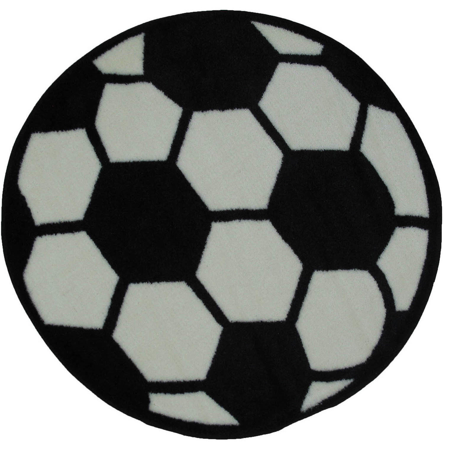 Fun Rugs Fun Time Shape Collection Soccerball Area Rug, 39"x39 ...