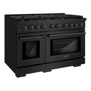 ZLINE 48" Gas Range in Black Stainless with Brass Burners SGRB-BR-48 ...
