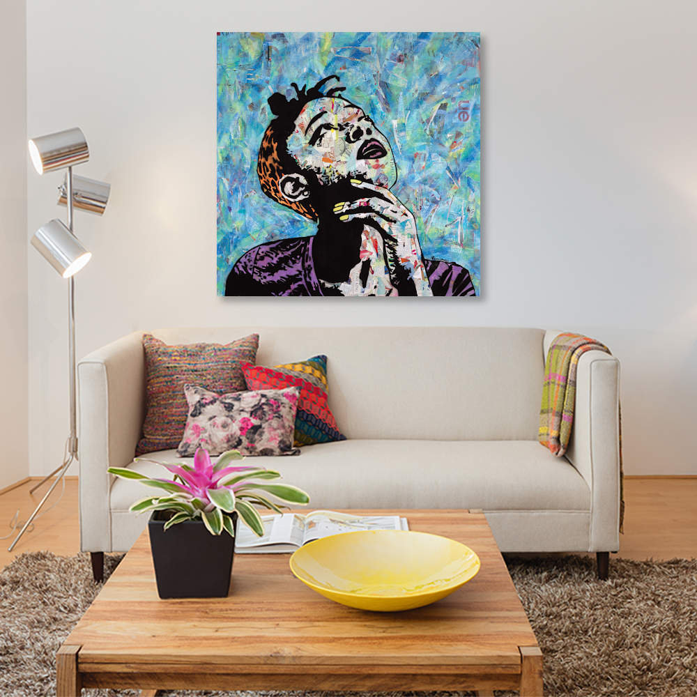 Thinker I by Amy Smith Canvas Print, 12"x12"x0.75" - Contemporary ...
