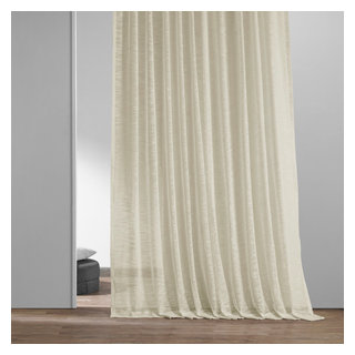 Open Weave Cream Linen Sheer, 50"x96" - Transitional - Curtains - by ...