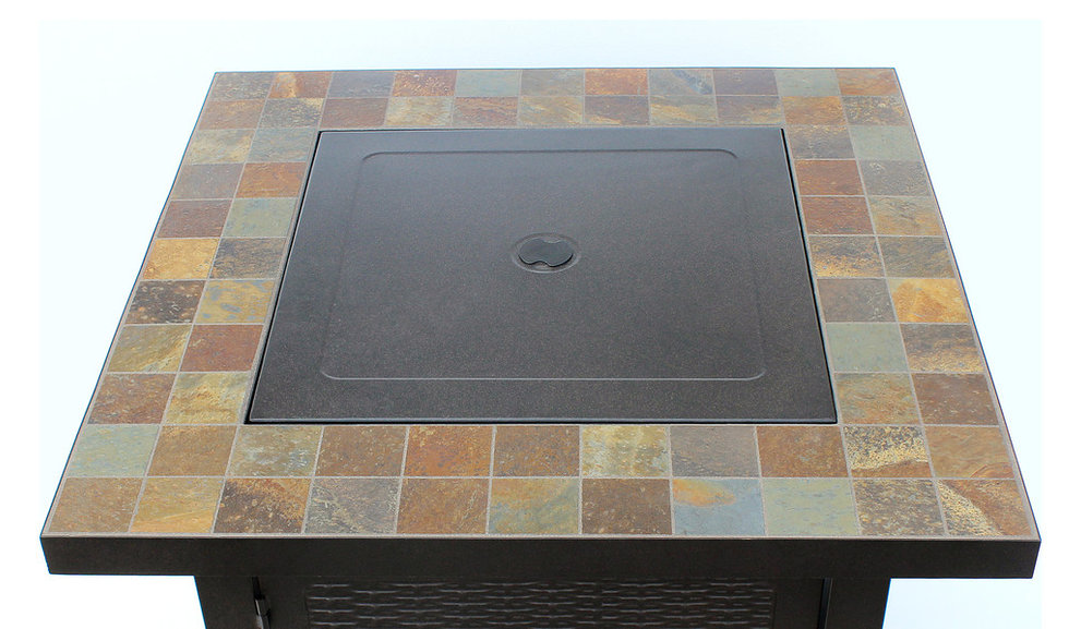 Square Slate Fire Pit, Bronze - Transitional - Fire Pits - by AZ Patio ...