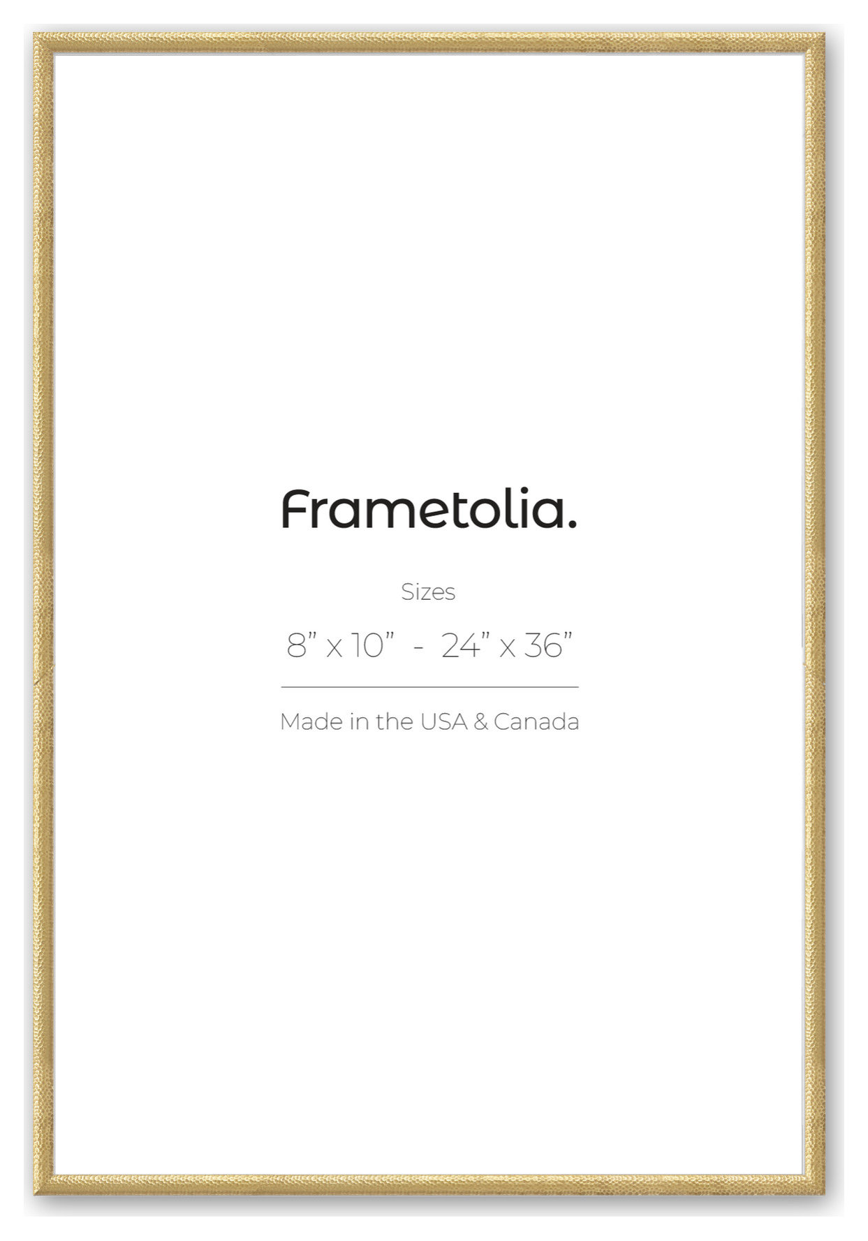 Hammered Gold 1" Vintage Gallery/Picture Frame with Bright White Mat ...