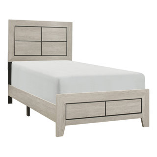 Transitional Style Wooden Twin Bed with Panel Design, Light Brown ...