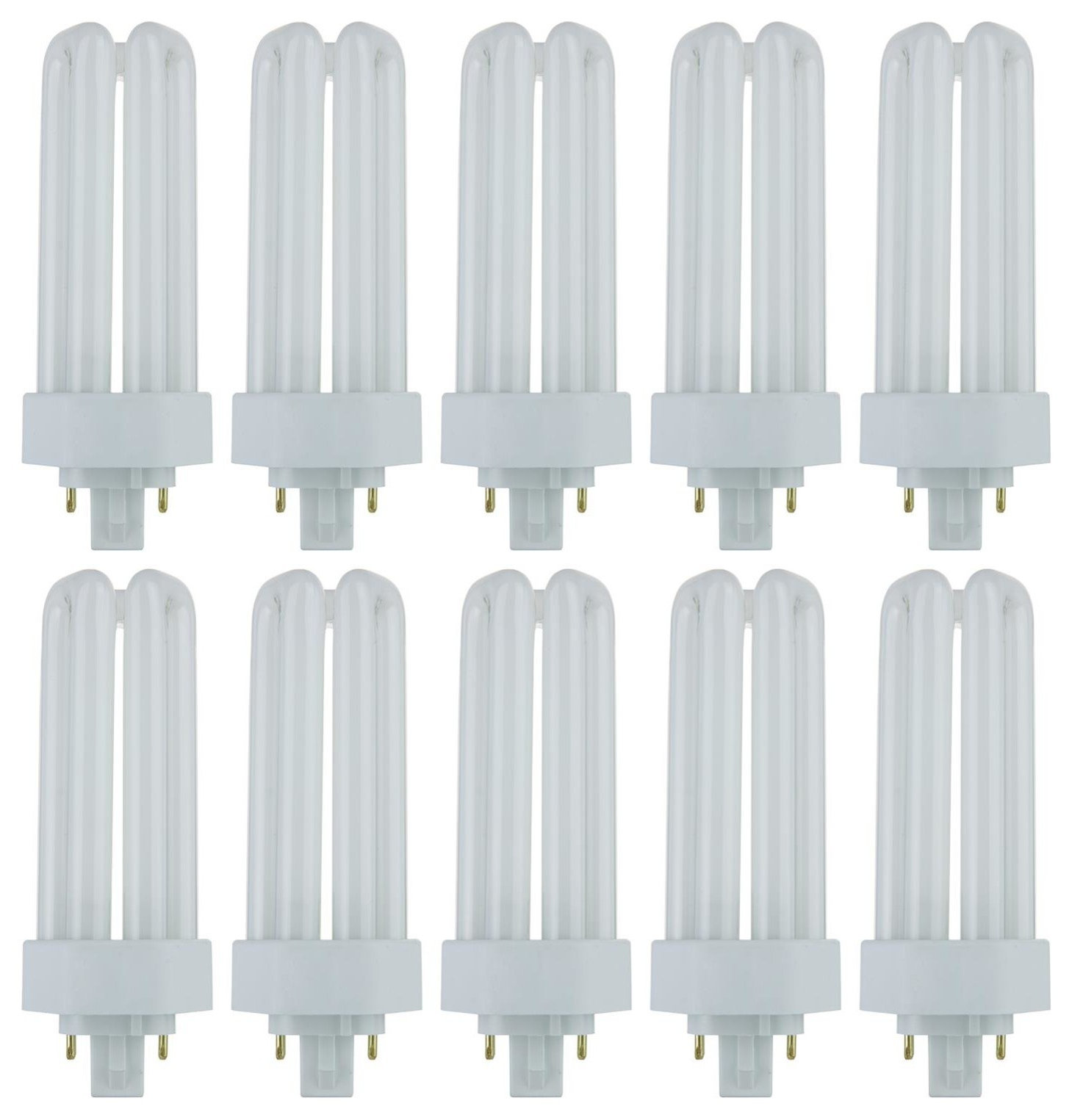 10 Pack Sunlite 26 Watt Plt 4 Pin Triple Tube, Gx24Q 3 Base, Warm White - Contemporary - Compact ...