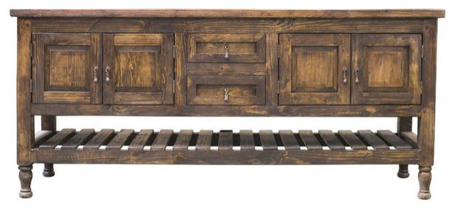 Bronson Double Reclaimed Bathroom Vanity, 96x20x32 - Rustic - Bathroom ...