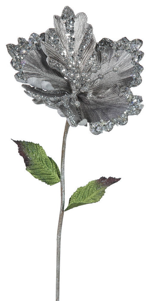 23" Pewter Hibiscus, 8" Flower 3/Bag - Tropical - Artificial Flower ...