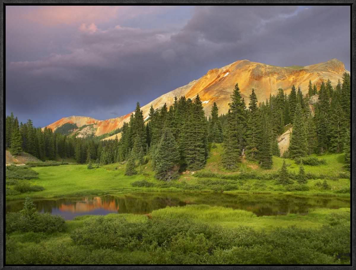 "Red Mountain and pond, near Ouray, Colorado" by Tim Fitzharris, 17x13 ...