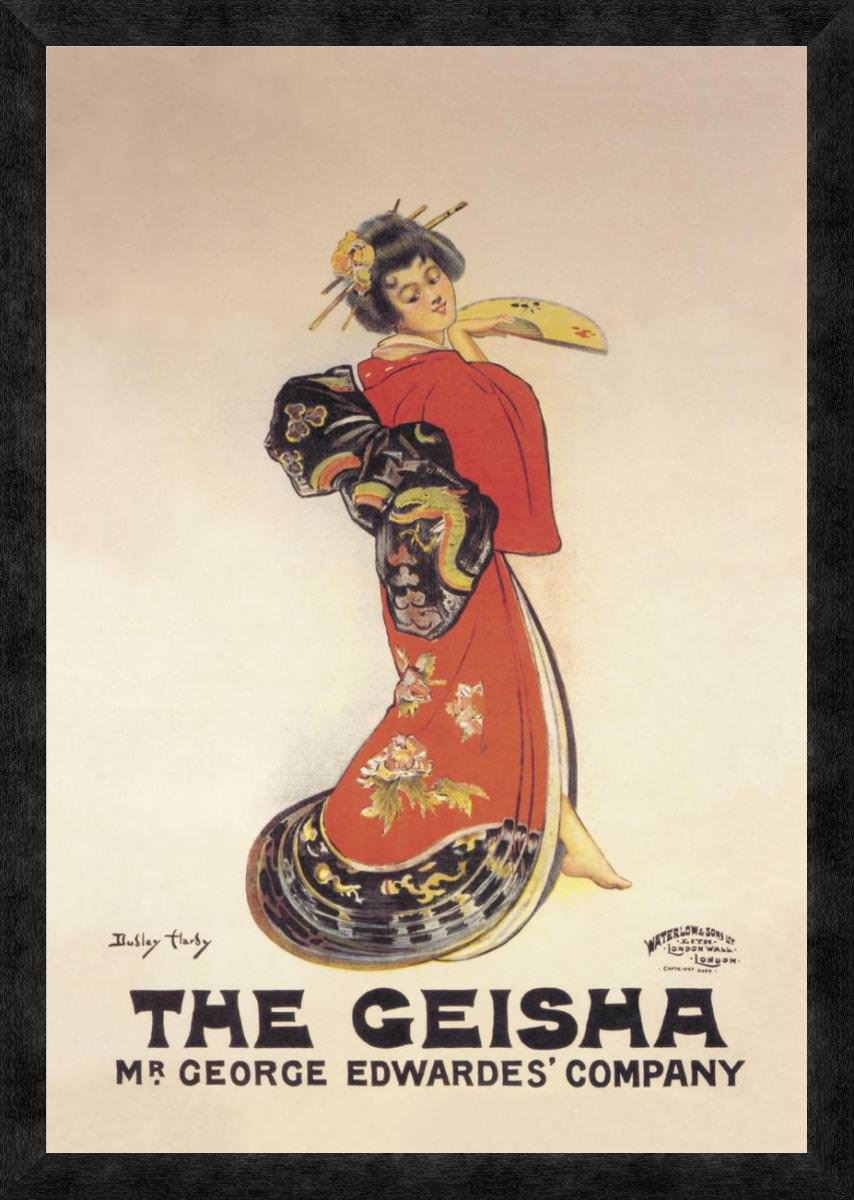 "The Geisha: Mr. George Edwardes' Company" Framed Canvas Giclee, 14"x20 ...