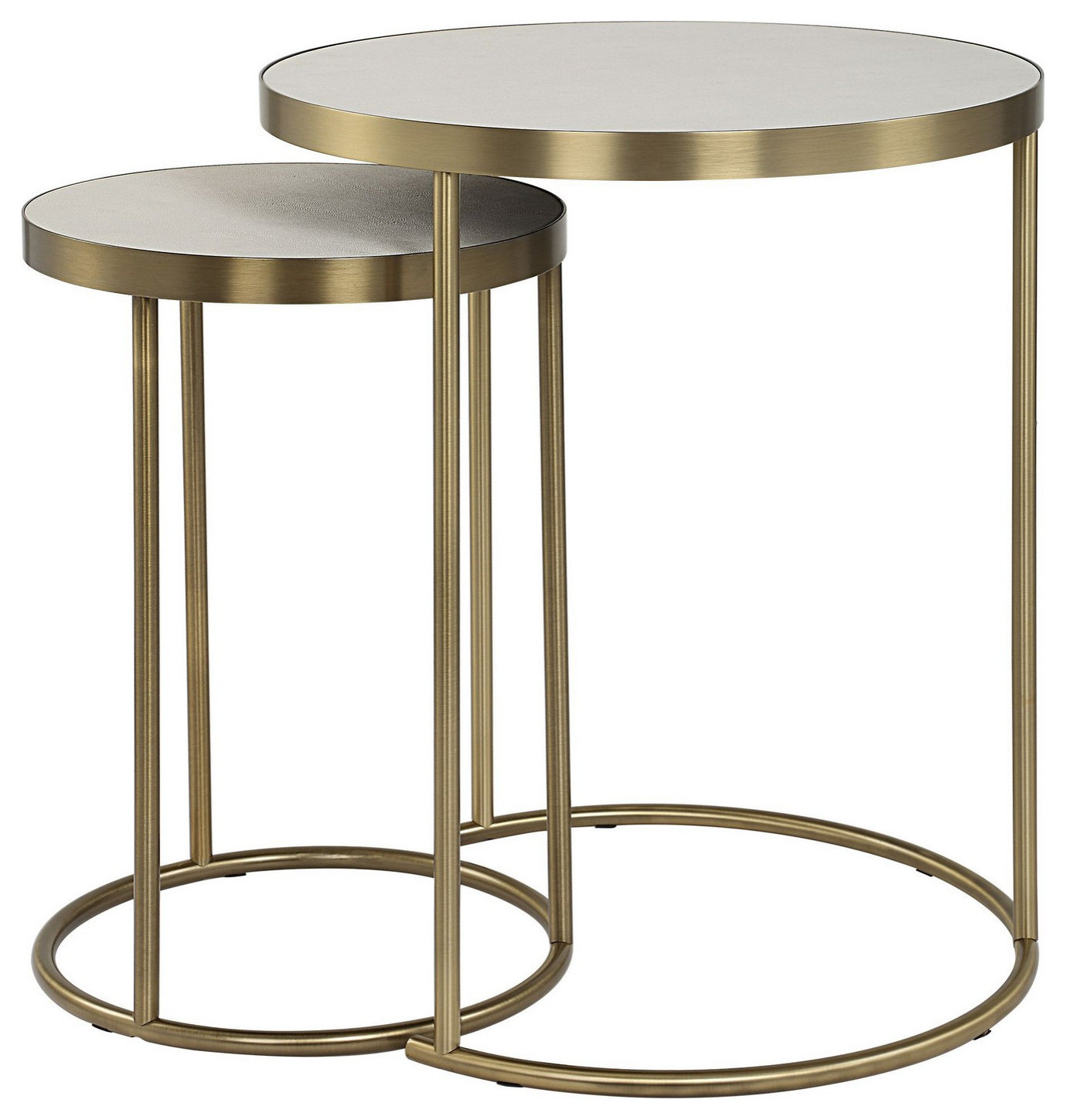 Uttermost 50007, Nesting Tables 2-Piece Set, Aragon, Brass - Modern - Coffee Tables - by ...