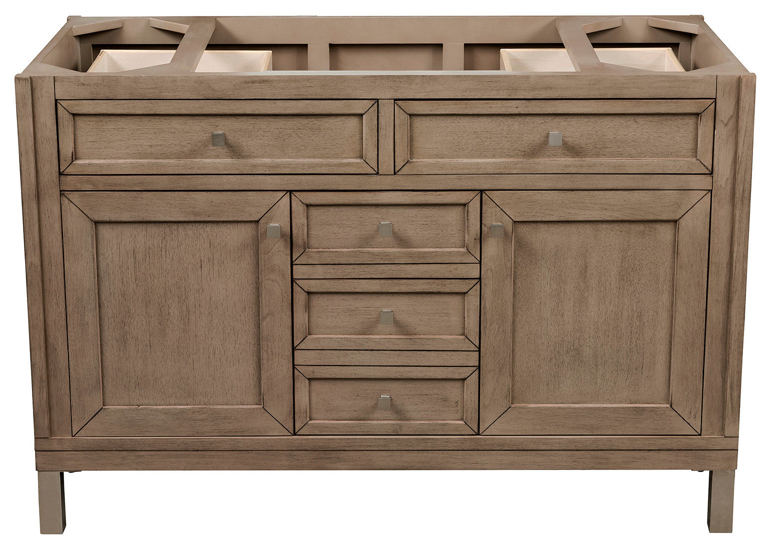 Chicago 48" Vanity Whitewashed Walnut, Galala Beige Top - Contemporary ...