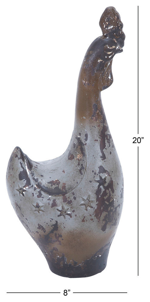 Classic And Contemporary Styled Ceramic Rooster In Rustic Look Home ...