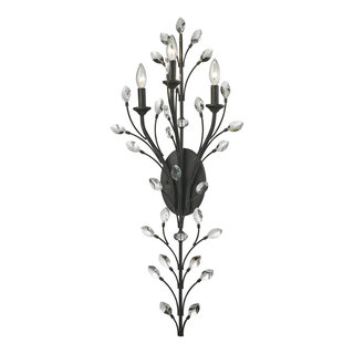 Elk Lighting Crystal Branches 3 Light Sconce In Burnt Bronze - Wall ...