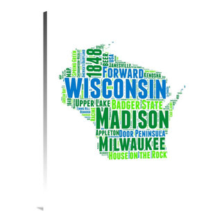 "Wisconsin Word Cloud Map" Fine Art Print, 36" x 48" - Modern - Prints ...