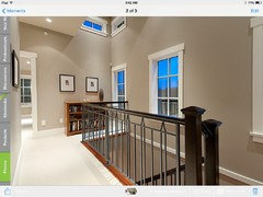 Pony wall or railing in entry of bilevel