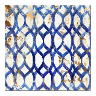Blue Moroccan Pattern Wall Art, 36x36 - Contemporary - Prints And ...