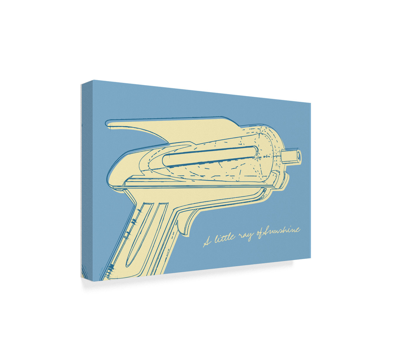 John W. Golden 'Lunastrella Ray Gun Blue' Canvas Art, 32"x22 ...