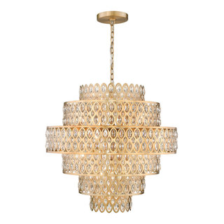 Dealey 17 Light Pendant, Heirloom Brass - Contemporary - Pendant ...