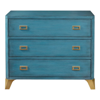 Three Drawer Turquoise Blue Accent Chest - Contemporary - Accent Chests ...