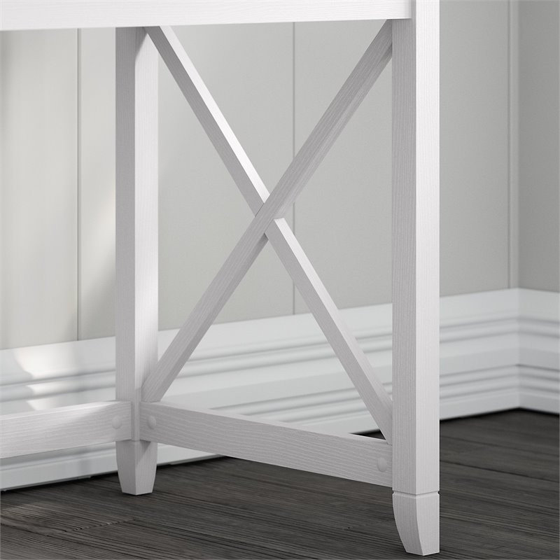 Bush Furniture Key West 54W Computer Desk with Storage in Pure White ...
