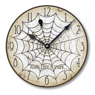 Vintage-Style Halloween Spider Clock - Rustic - Wall Clocks - by Fairy ...
