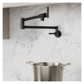 Wall-Mount Matte Black Pot Filler Faucet - Contemporary - Pot Fillers ...