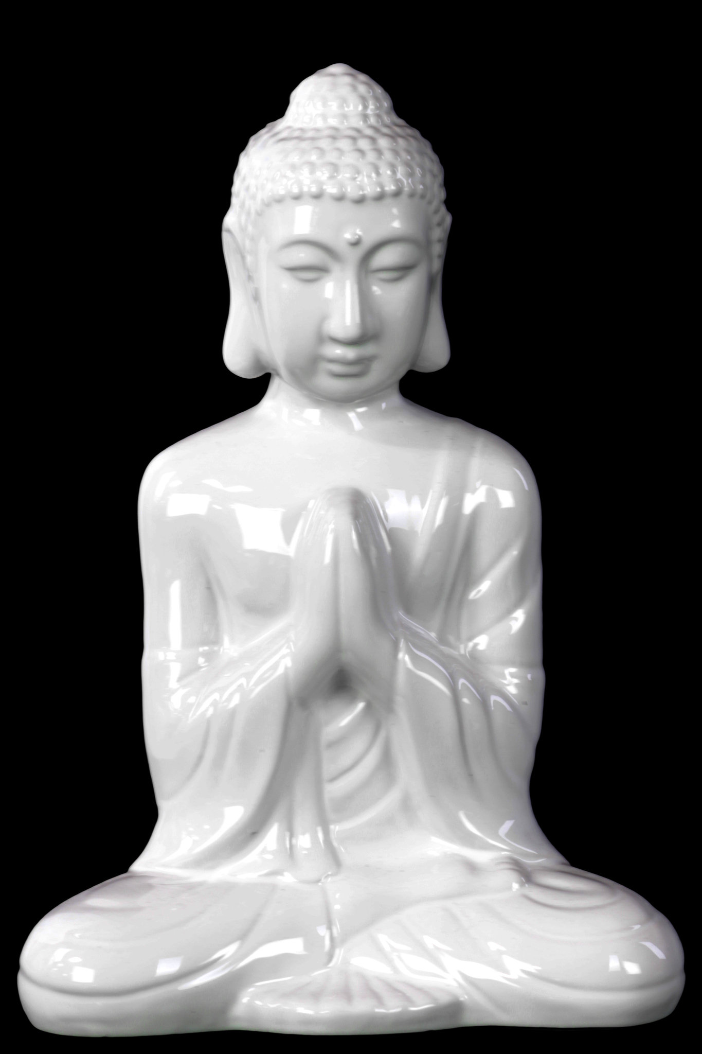 Ceramic Meditating Buddha Figurine - Asian - Decorative Objects And ...