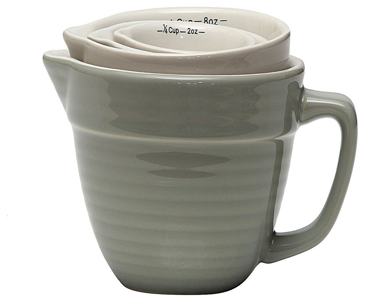 Batter Bowl Shaped Measuring Cups in Grays, 4-Piece Set - Contemporary ...