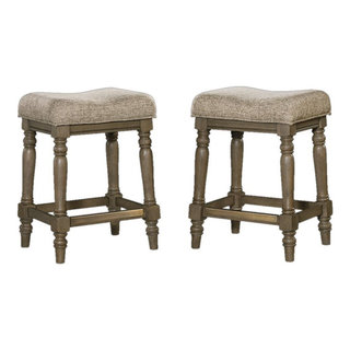 Balboa Park Backless Counter Stool With Cushion Seat, Roasted Oak, Set ...