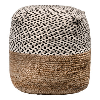 nuLOOM Braided Spotted Pouf, 18" Hx18" Wx18" D - Beach Style - Floor Pillows And Poufs - by ...