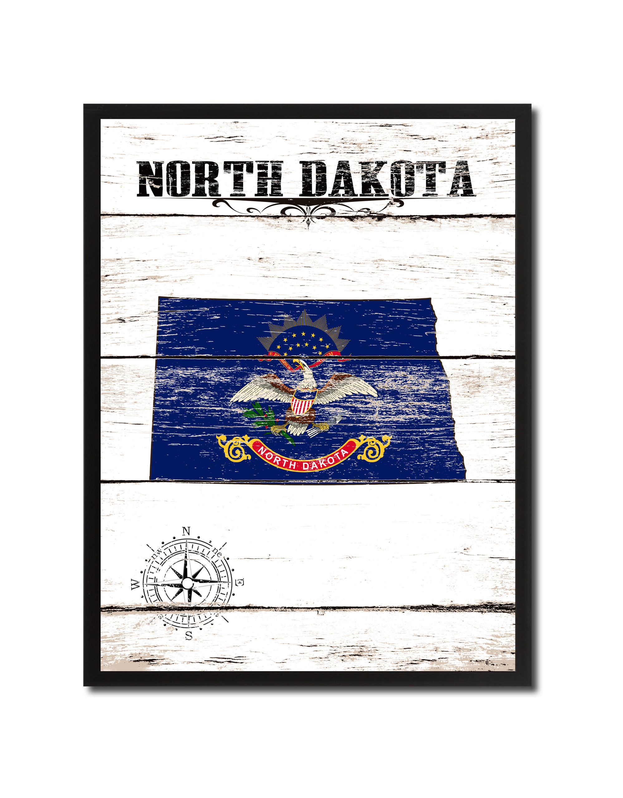 North Dakota State Flag Canvas, 28"x37", 28"x37" - Contemporary ...
