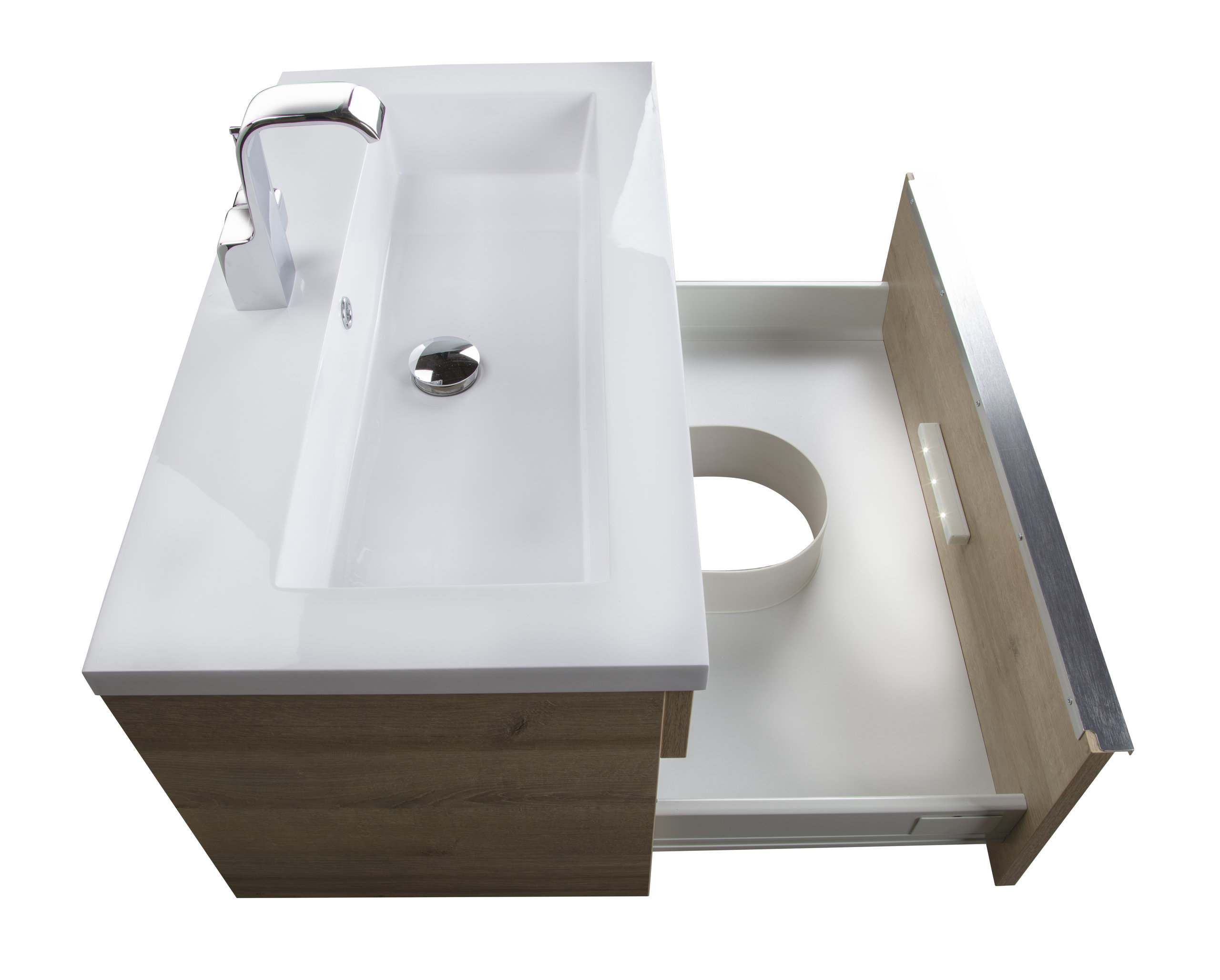 Trough Collection 24" Wall Mount Modern Bathroom Vanity - Dorato, 30 ...