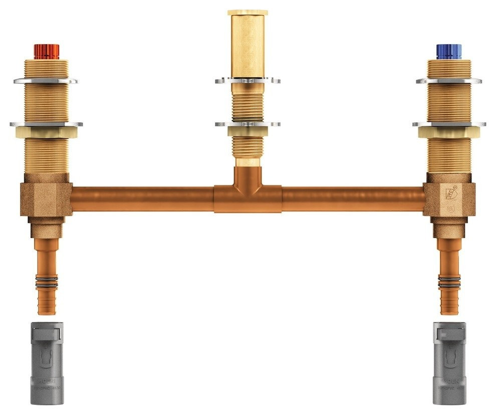 Moen 4797 1/2" PEX Roman Tub Rough-In Valve With 10" Centers ...