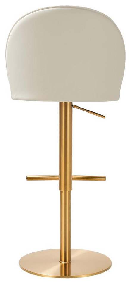 Venus Cream and Gold Adjustable Swivel Stool - Contemporary - Bar Stools And Counter Stools - by ...