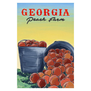 "Georgia Peach Farm" Painting Print on Wrapped Canvas, 12x18 ...